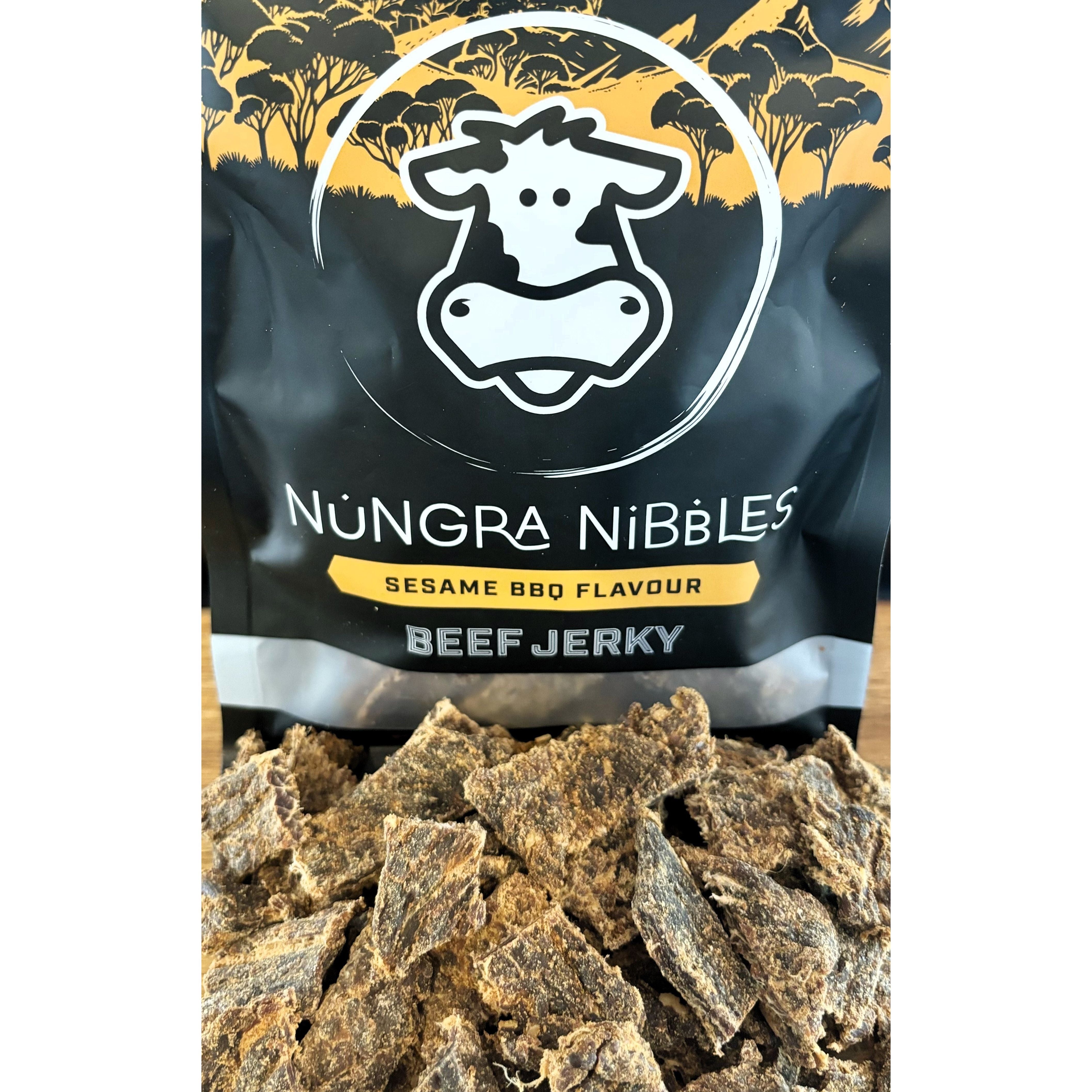 Sesame BBQ Beef Jerky – Nungra Nibbles